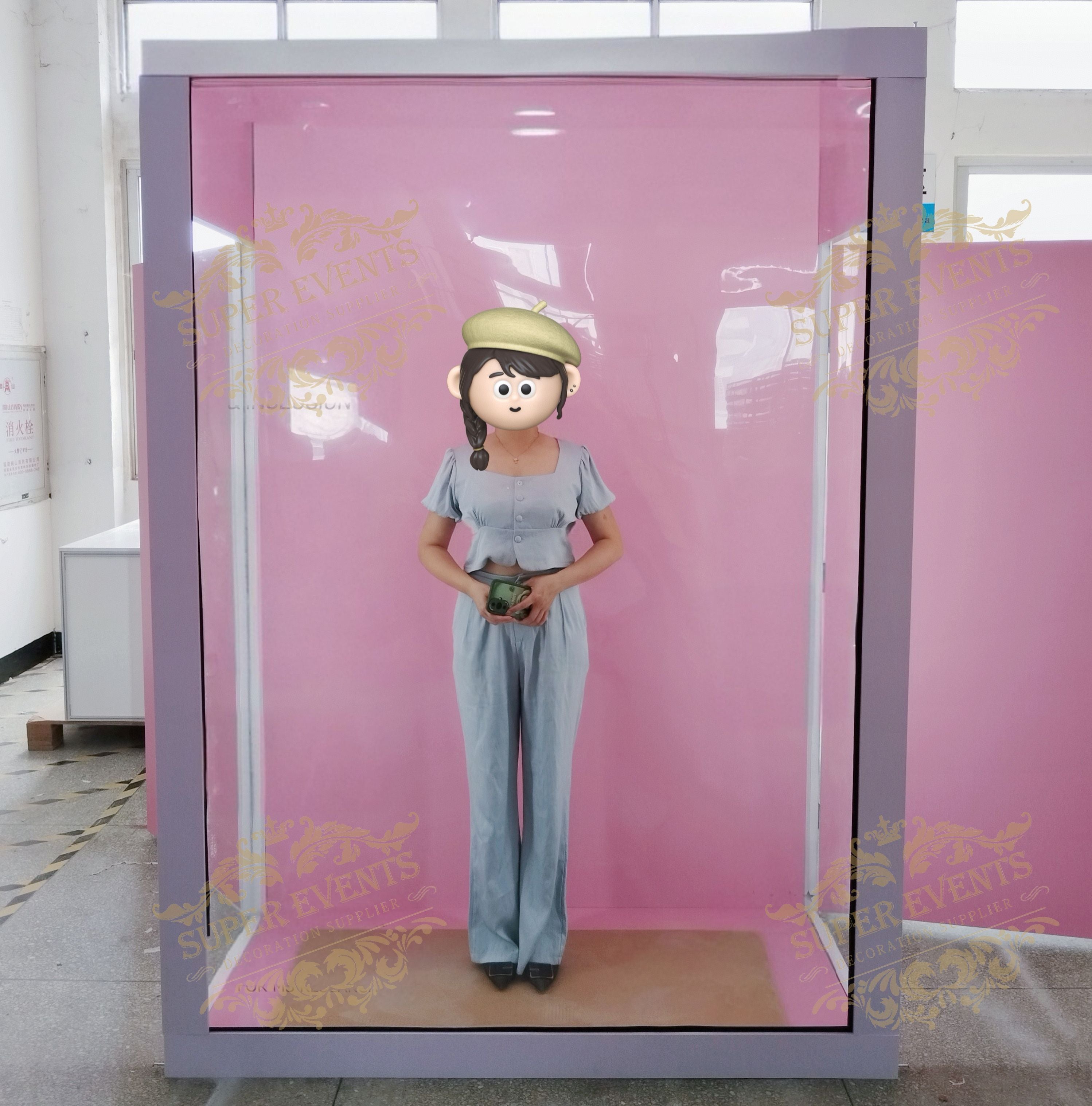 New Design Pink Wedding PVC Magazine Photo Booth Box Backdrop Event Bo ...