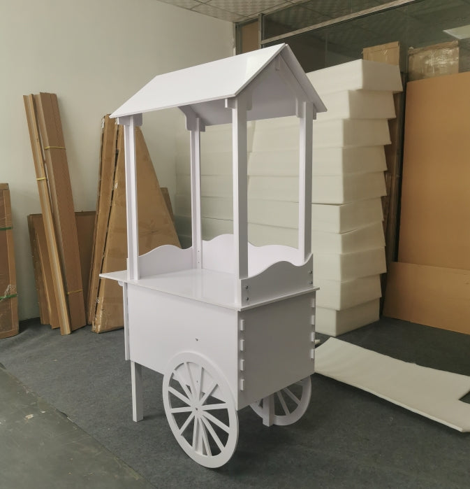 PVC Small Candy Dessert Cart with Wheels - White – Supereventdecor