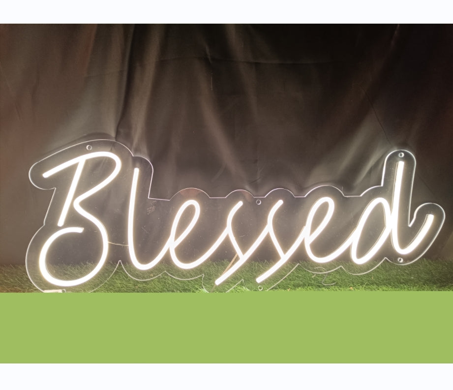 Custom Neon Sign " Blessed " - Choose your Size and Color ...