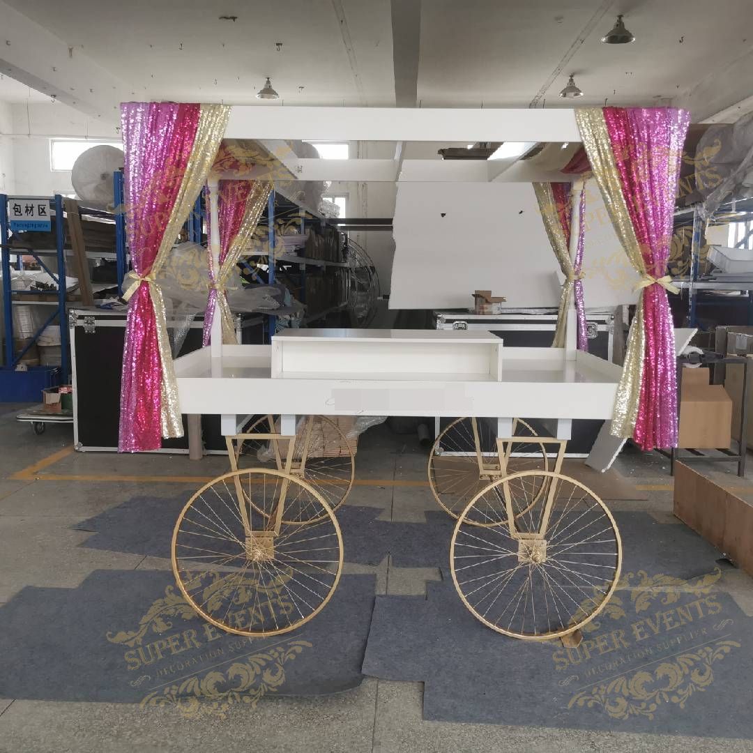 MDF+Metal Candy Dessert Cart with Wheels - White – Supereventdecor