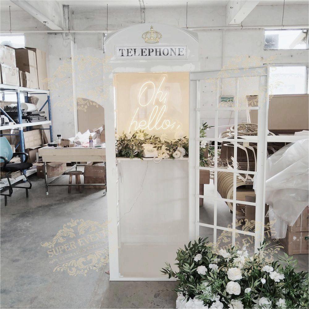 London Telephone Booth English Phone Box - White – Supereventdecor