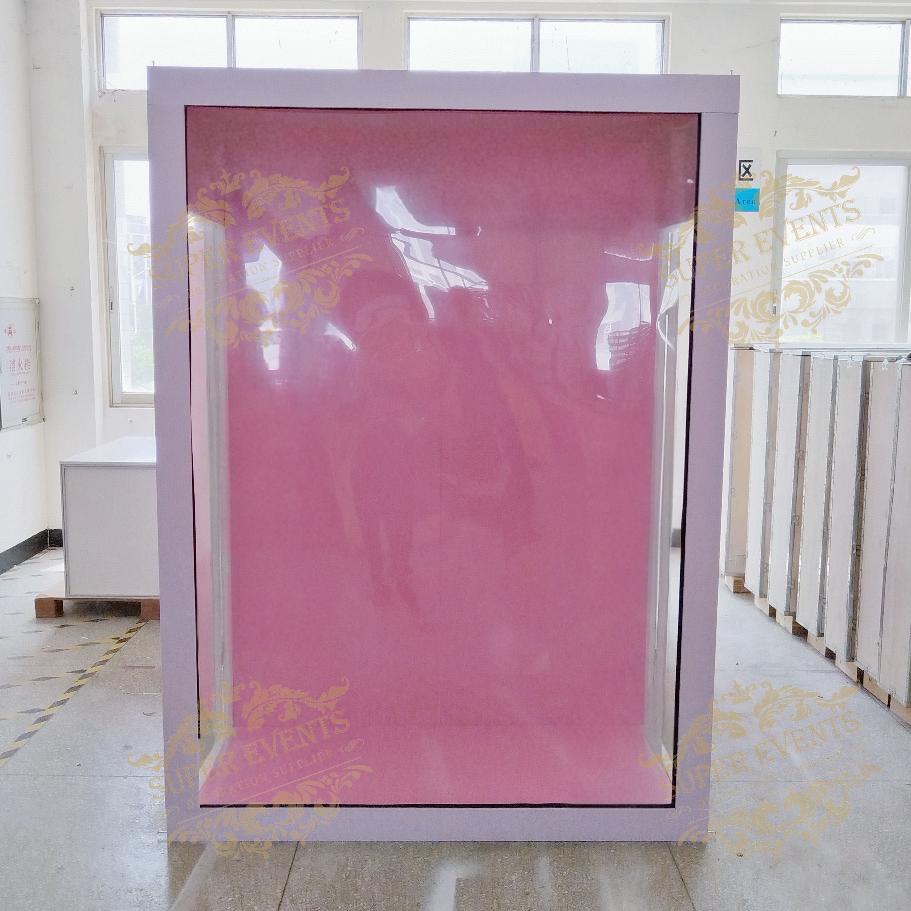 New Design Pink Wedding PVC Magazine Photo Booth Box Backdrop Event Bo ...