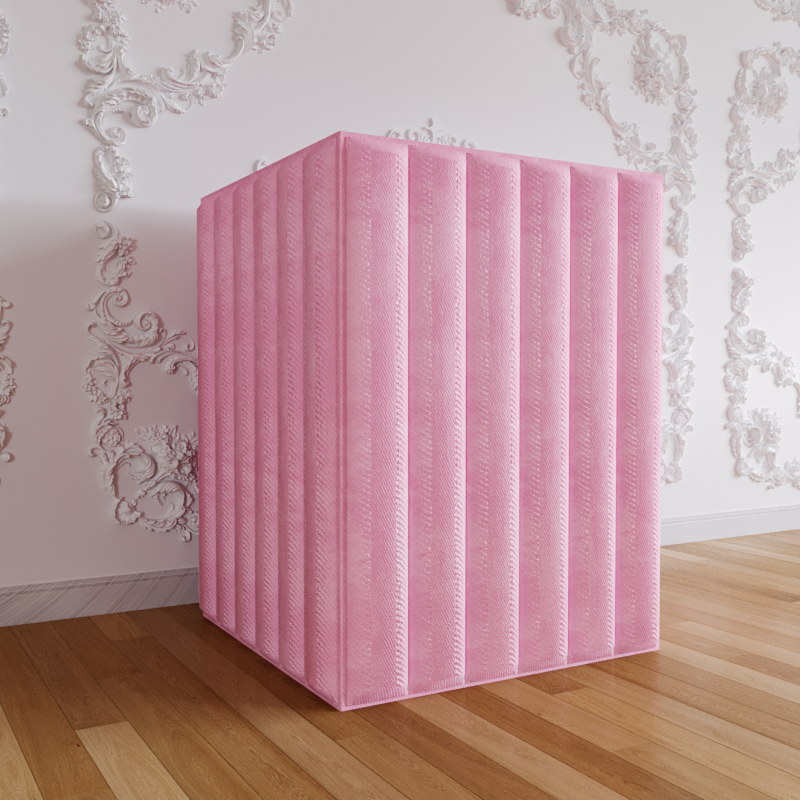 Pink MDF+Velvet Cylinder Square Plinths Set - 1 Piece – Supereventdecor