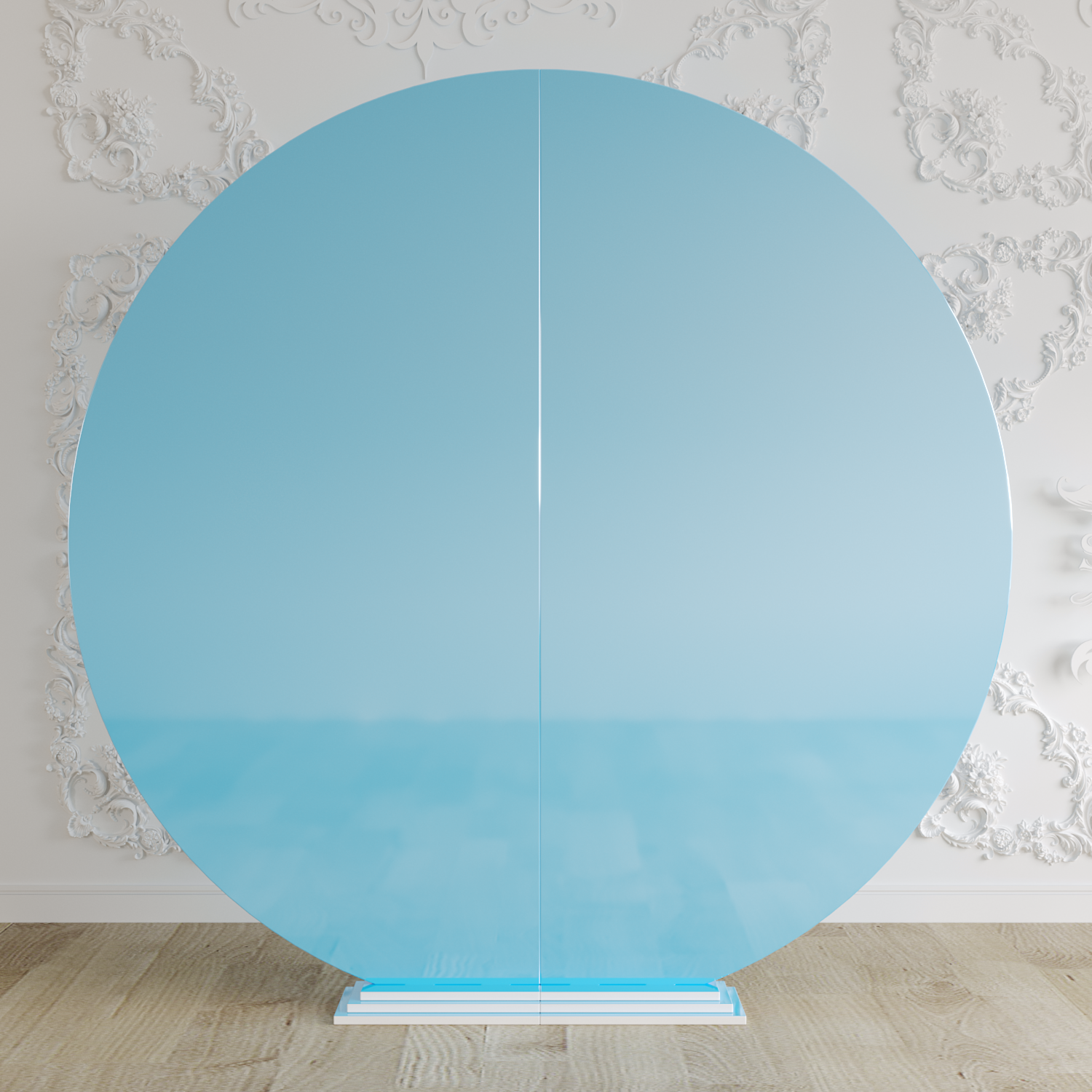 Custom Blue Round Acrylic Backdrop - 6.5ft – Supereventdecor