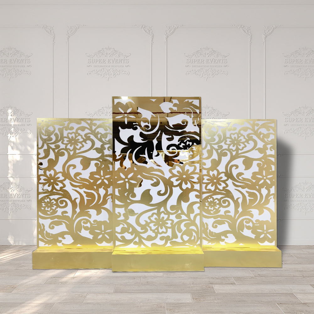 PVC Square Stage Decor Backdrop - Gold – Supereventdecor