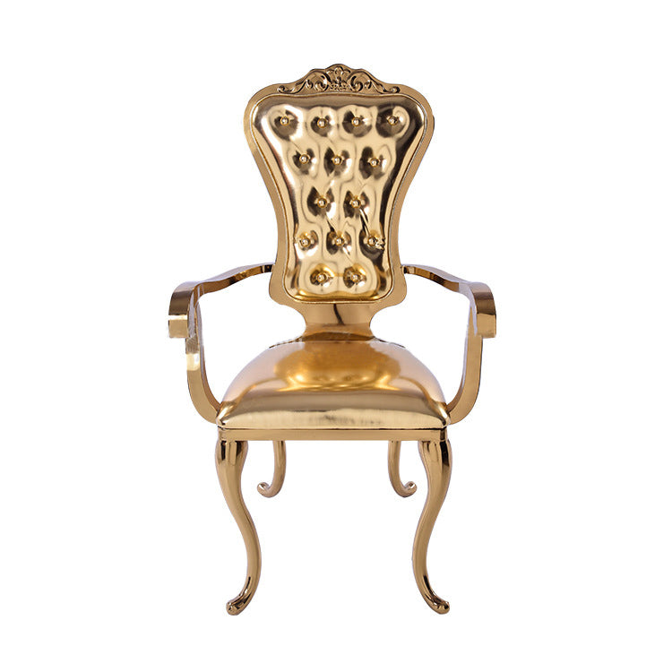 Stainless Steel Modern Padded Back Alexa Dining Event Chair - Gold ...