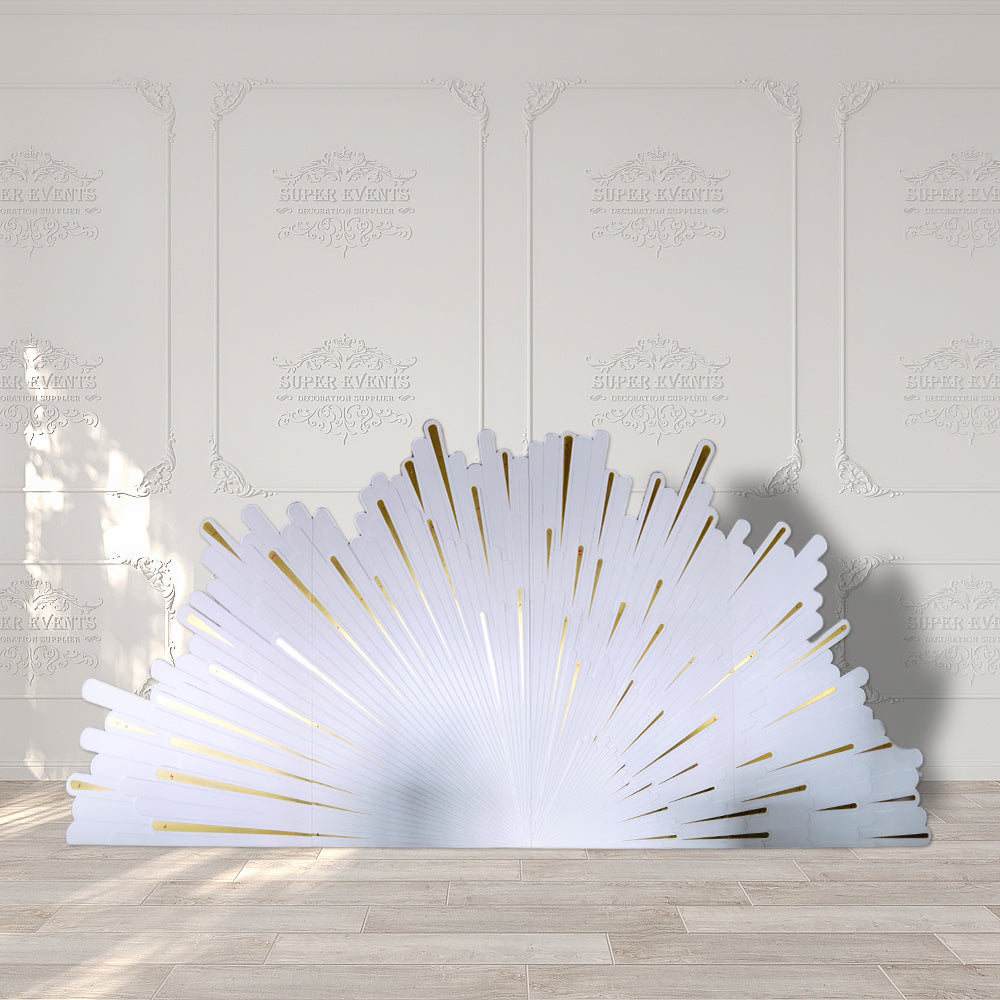PVC Flower Shape Stage Backdrop - White/Blue – Supereventdecor