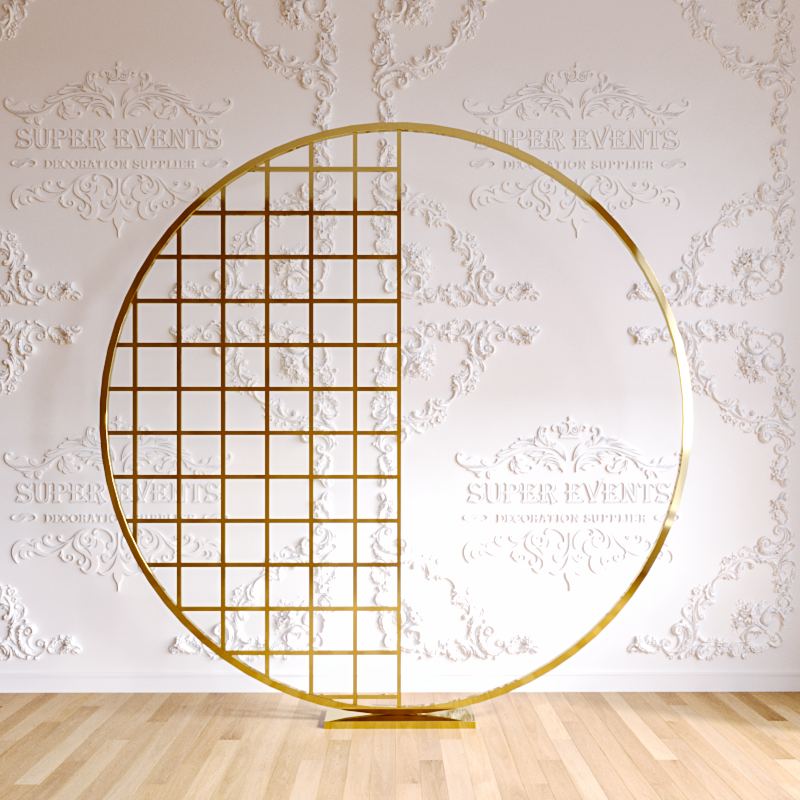 Stainless Steel Round Mesh Backdrop 65" - Gold – Supereventdecor